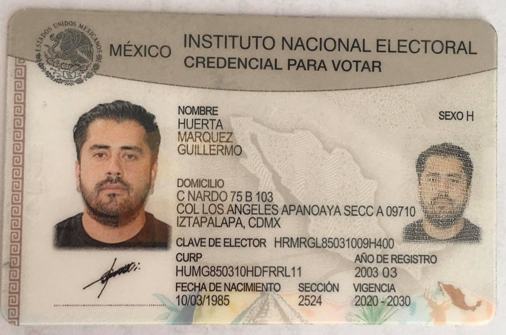 INE (Persona Física: titular / Persona Moral: Representante legal ...