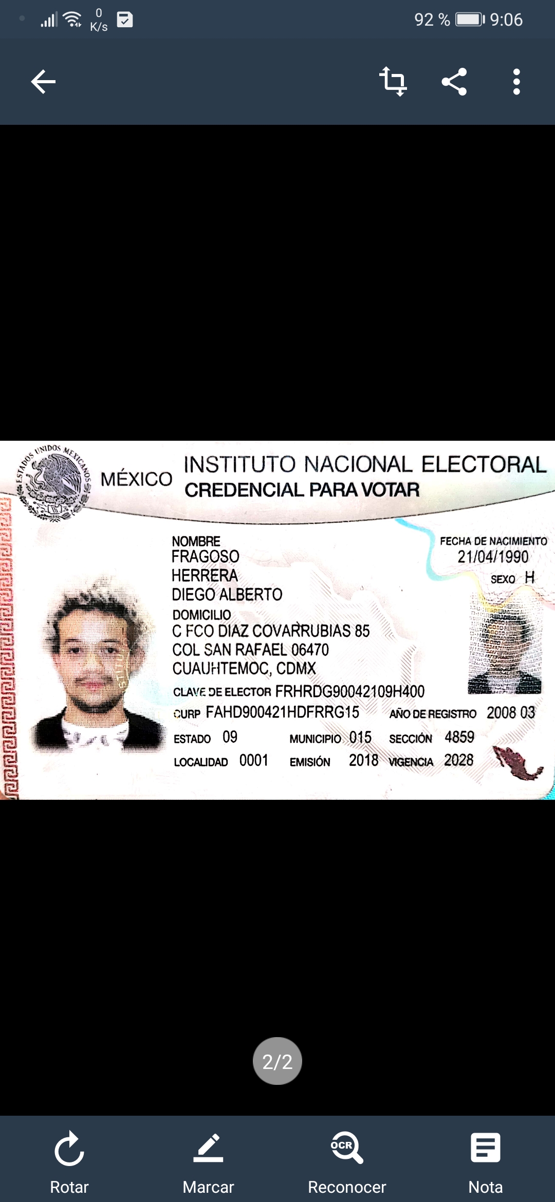 INE (Persona Física: titular / Persona Moral: Representante legal ...