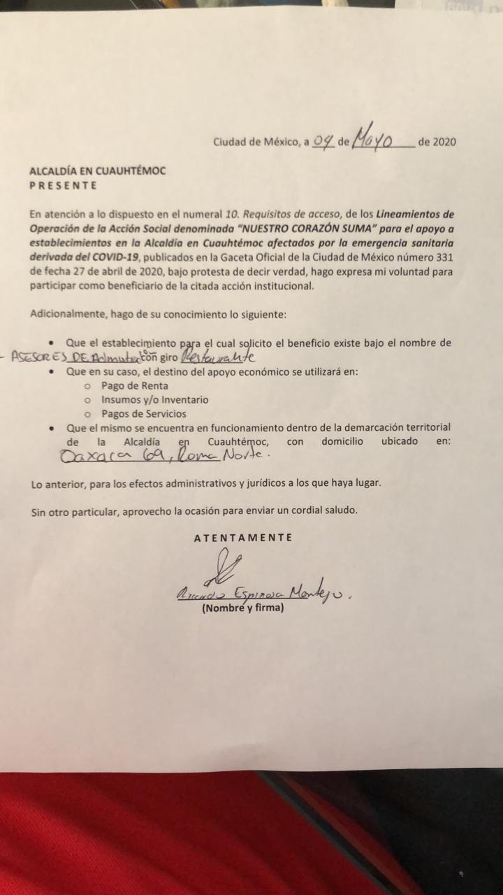 Carta Bajo Protesta de Decir Verdad y Solicitud de Ingreso a la Acción ...